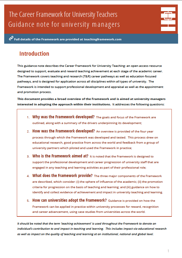 Teaching Framework | Resources